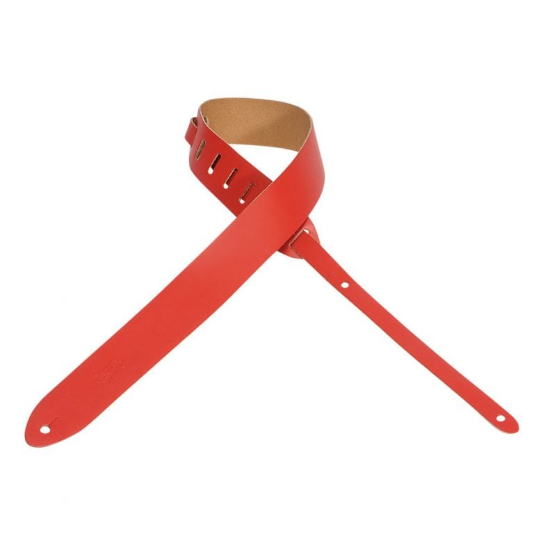 Levy’s 2″ wide red genuine leather guitar strap | Mega Music Store