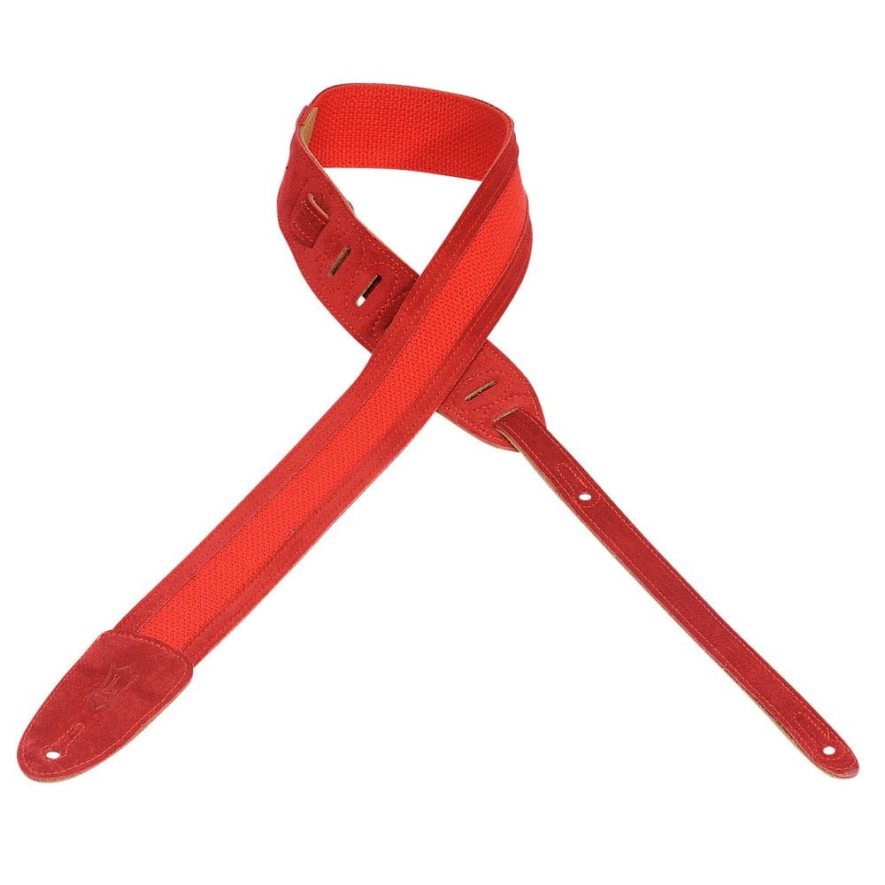 Levy’s 2″ wide red cotton guitar strap | Mega Music Store
