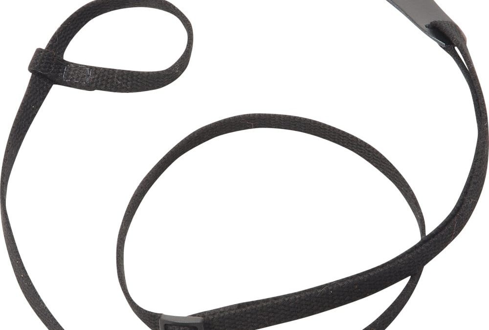 Levy’s 3/8″ wide black cotton mandolin strap | Mega Music Store
