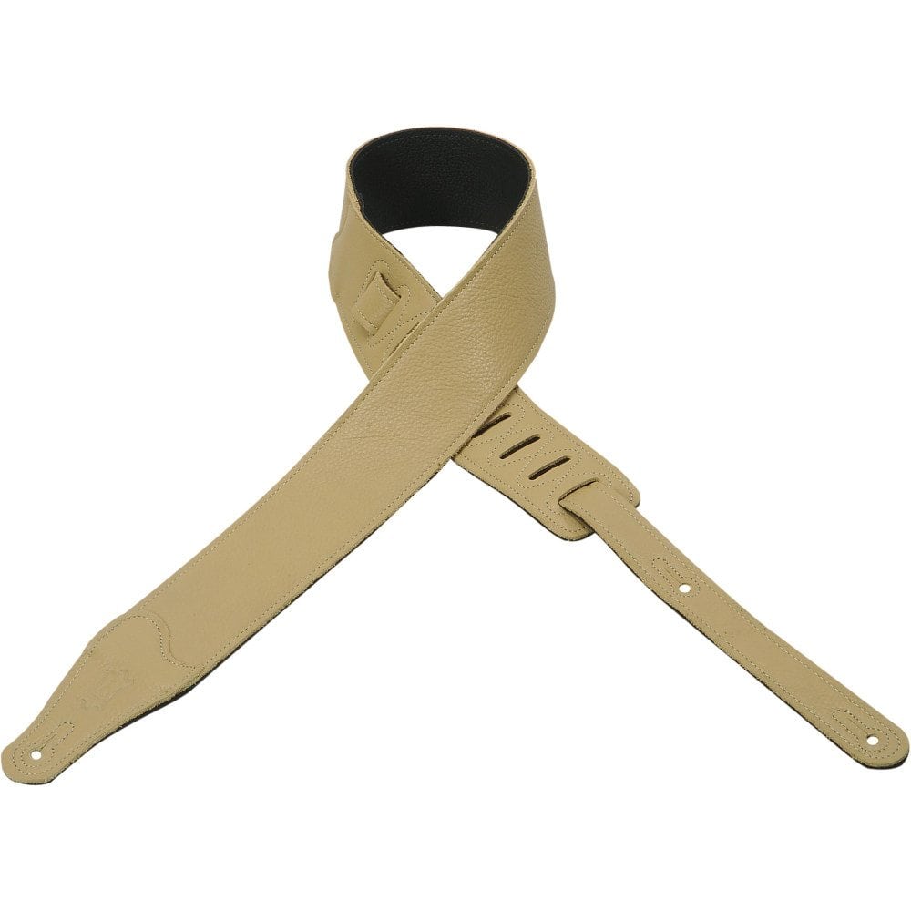 Levy’s 2 1/2″ wide buff garment leather guitar strap | Mega Music Store