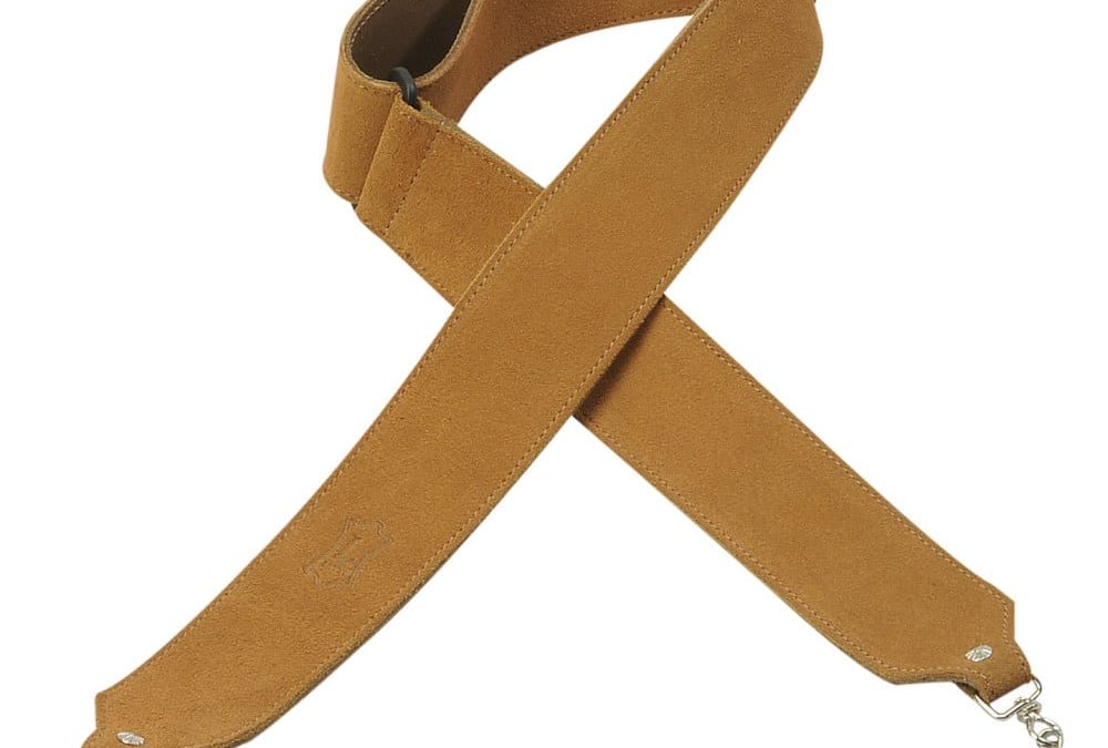 Levy’s 2″ wide honey suede banjo strap | Mega Music Store
