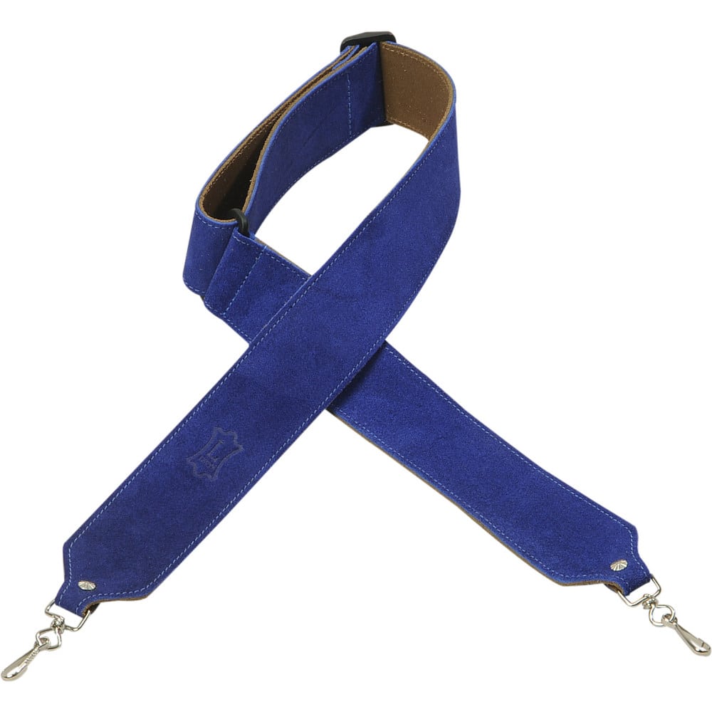 Levy’s 2″ wide royal blue suede banjo strap | Mega Music Store