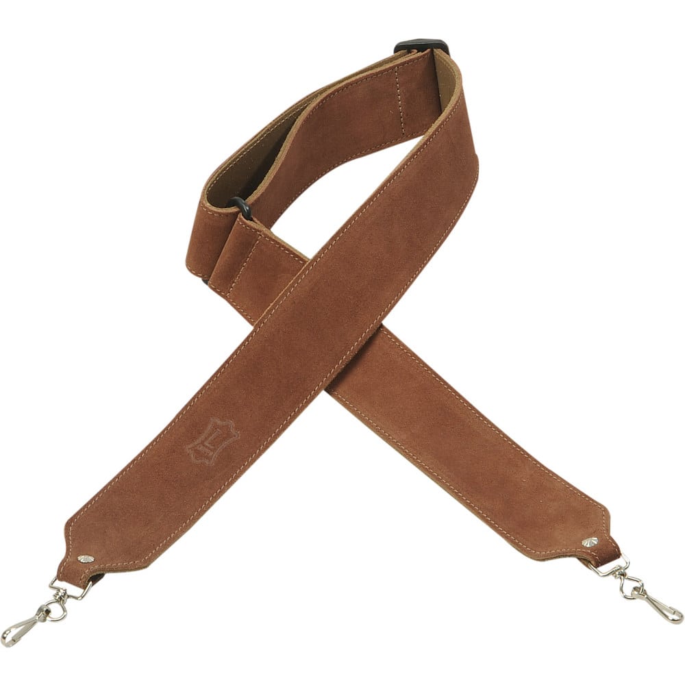 Levy’s 2″ wide rust suede banjo strap | Mega Music Store