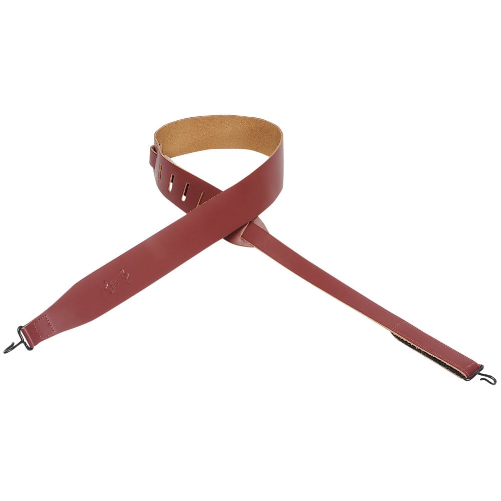 Levy’s 2″ wide burgundy genuine leather banjo strap | Mega Music Store