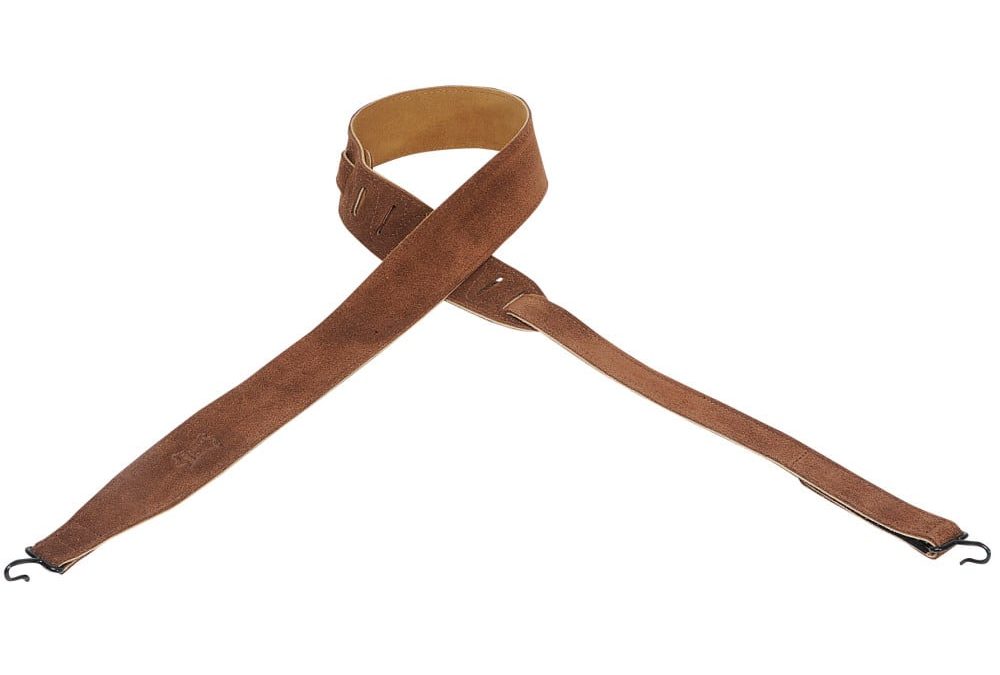 Levy’s 2″ wide brown suede banjo strap | Mega Music Store