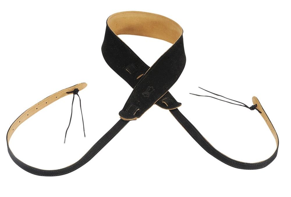 Levy’s 2 1/2″ wide black suede banjo strap | Mega Music Store